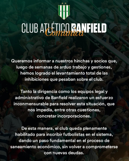 Banfield levantó todas sus Inhibiciones y trajo Refuerzos - VAVEL Argentina